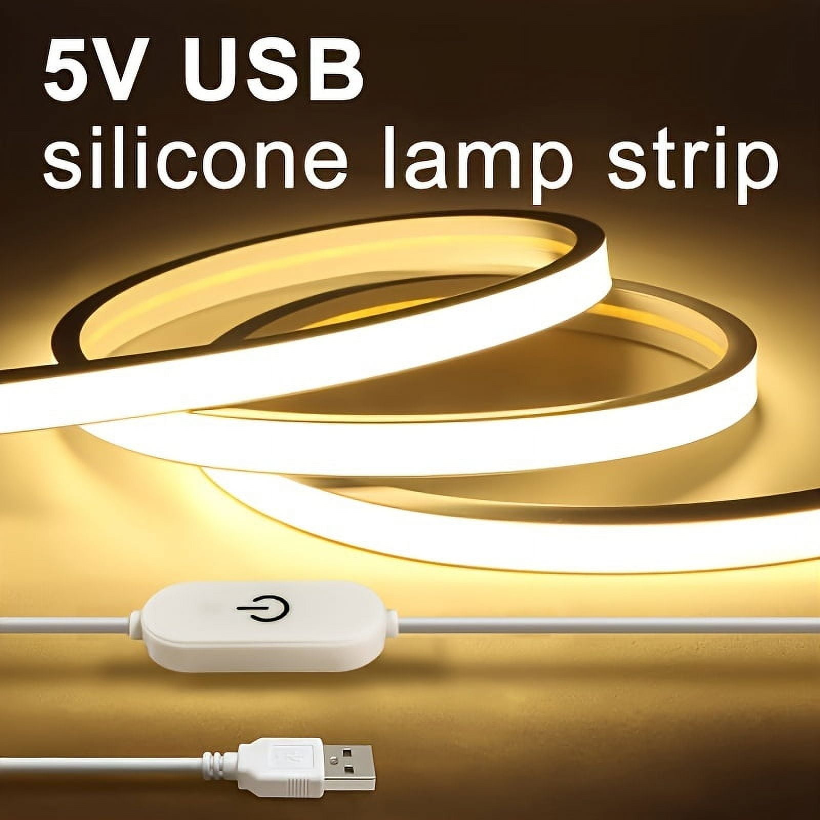 USB LED Strip Lights 5V, Adjustable Brightness, Flexible Neon Light for ...