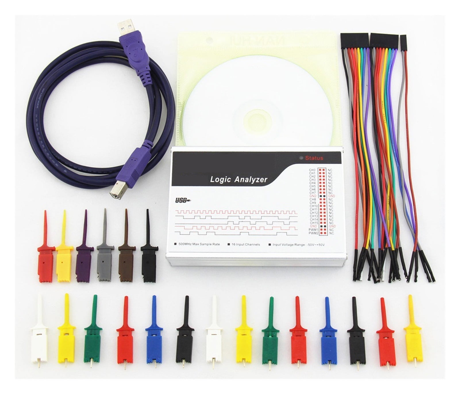 USB Logic Analyzer LA5016 PC 16 Channel 500MHz Max Sample Rate ...