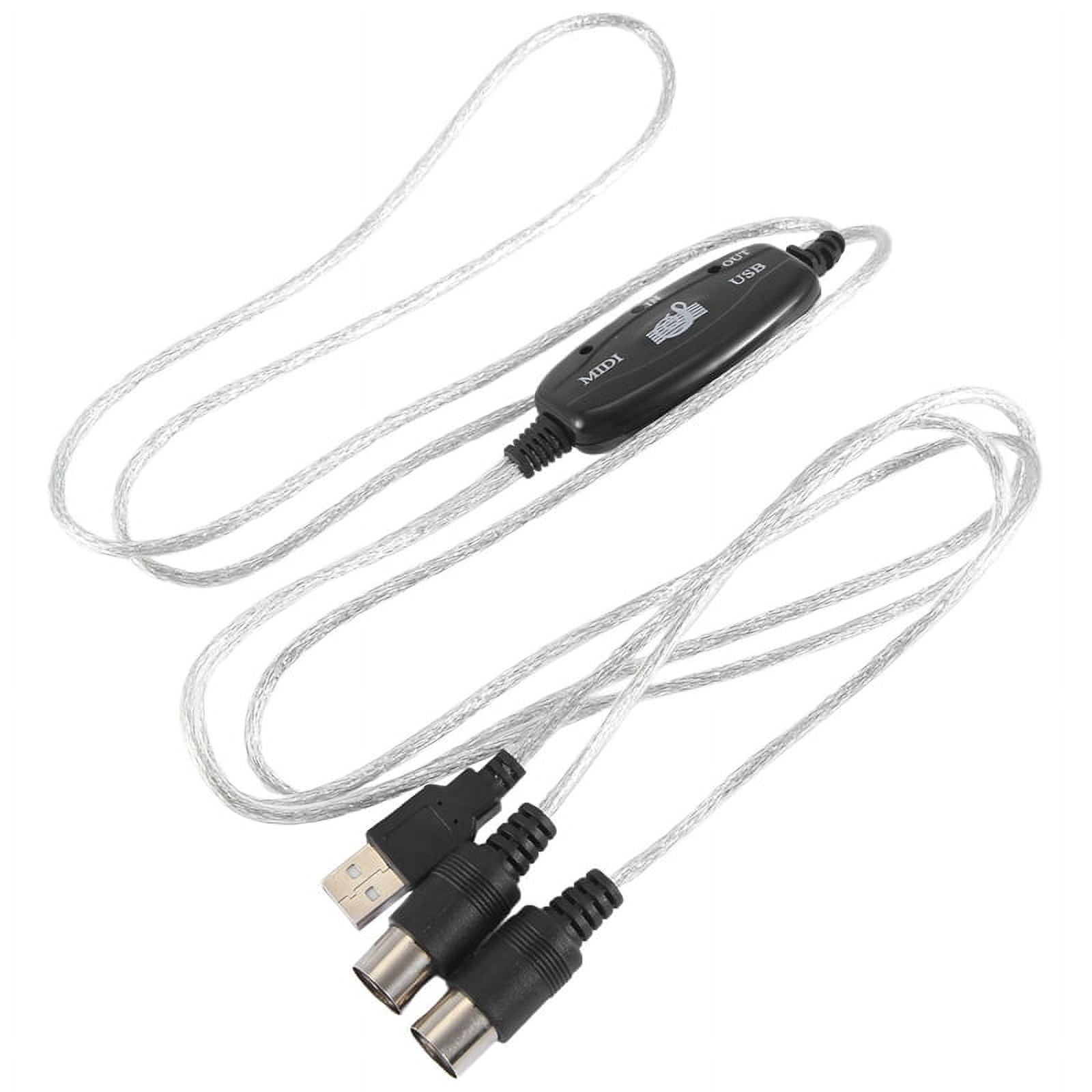 USB MIDI Cable Adapter, USB Type A Male to MIDI Din 5 Pin In-Out Cable ...