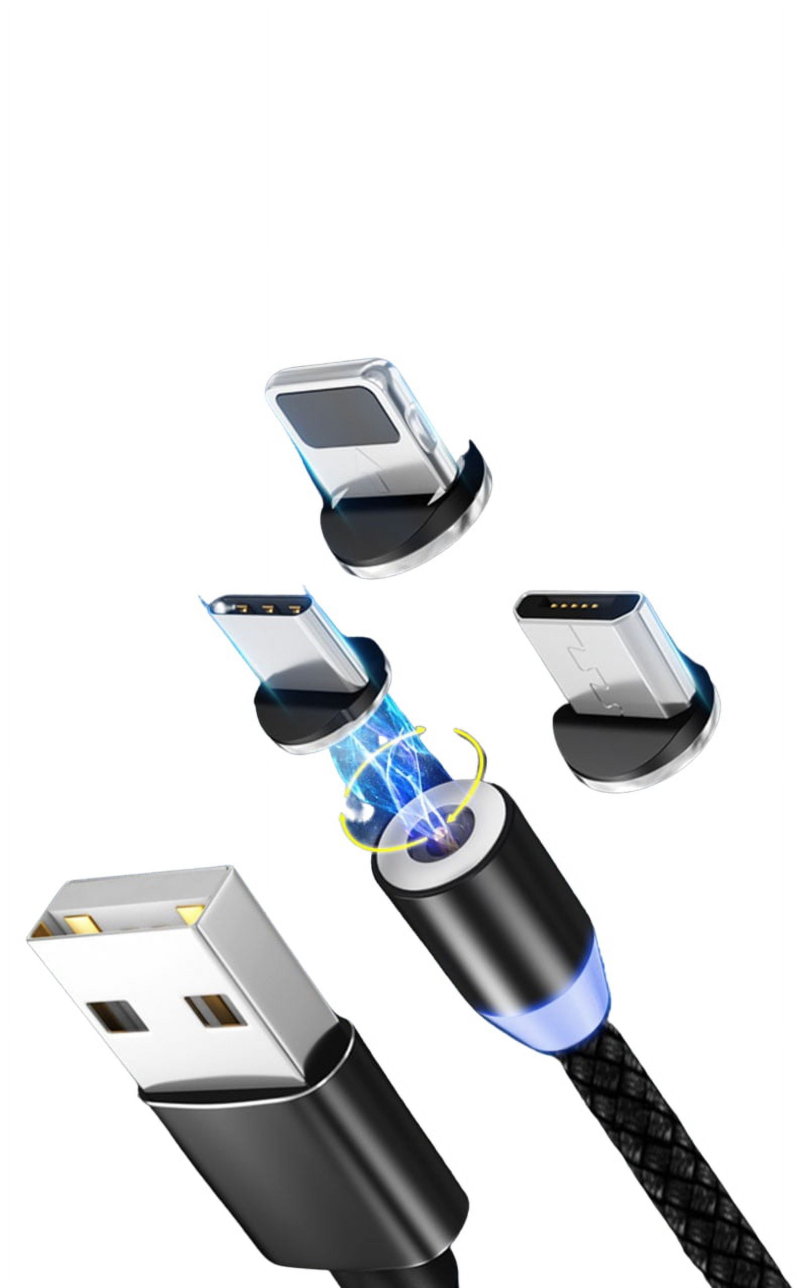 USB Magnetic Charging Cable 3 in 1 Magnetic Charging, Nylon Braided ...