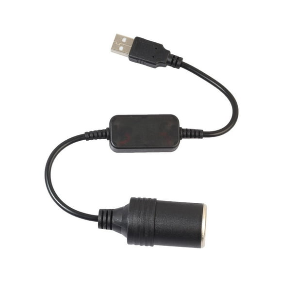 USB Male To 12V Car Cigarette Lighter Female Socket Converter Adapter ...