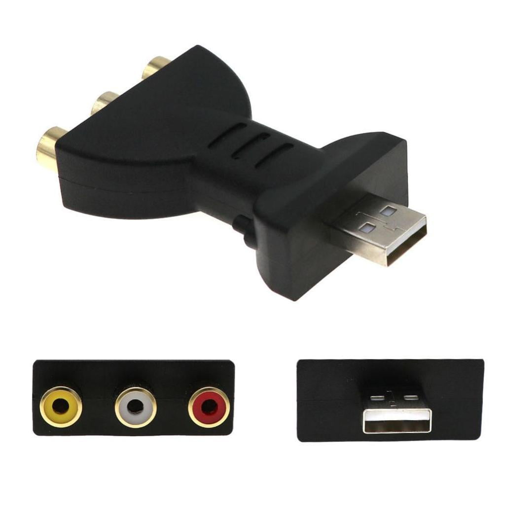 USB Male To 3 RCA Female Audio Video Adapter AV Converter Cable Cord TV ...