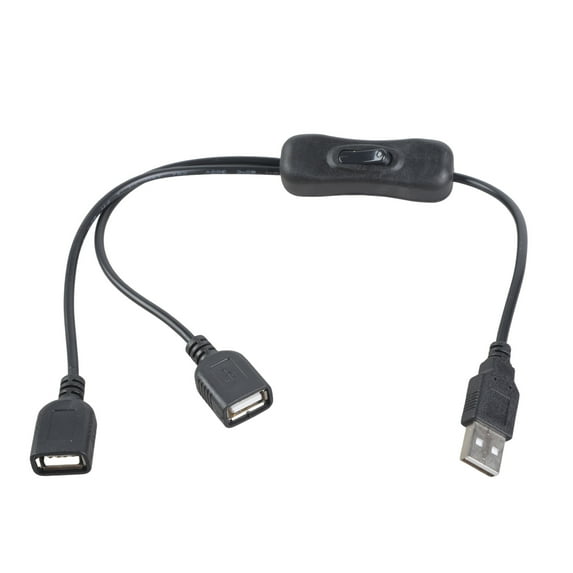 USB Male To Double Female Power Cable Switcher Control Fast Charging ...