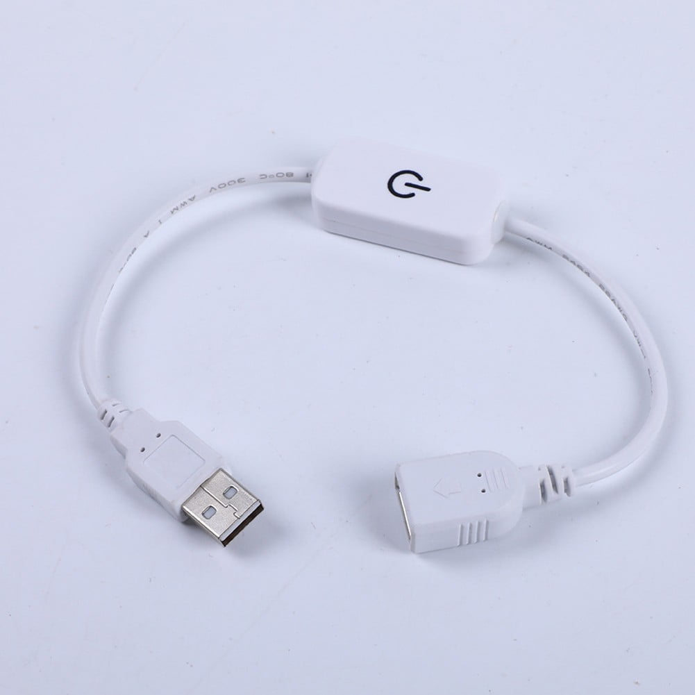 USB Male To Female Cable With On/Off Switch Black White Button Touch ...