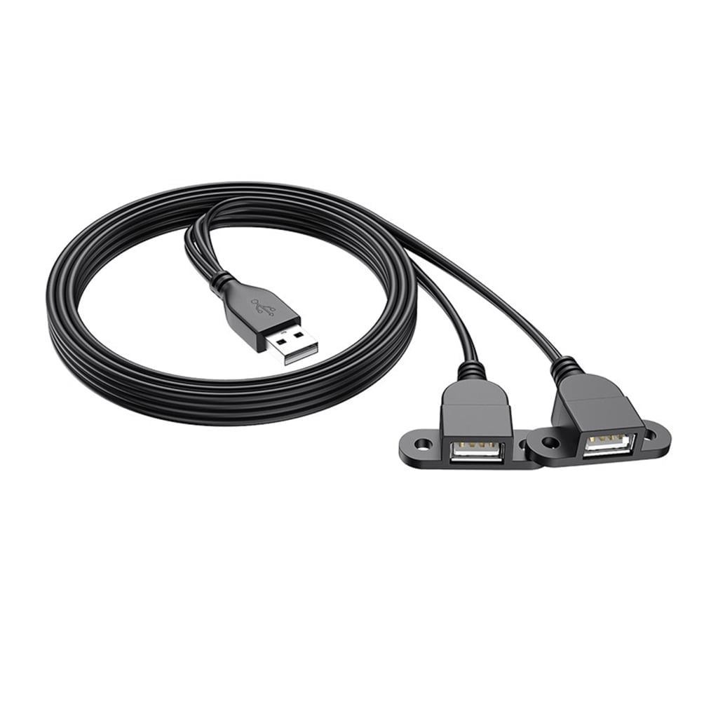 USB Male to 2 Female Y Splitter Cable with Screw Hole for Extended ...