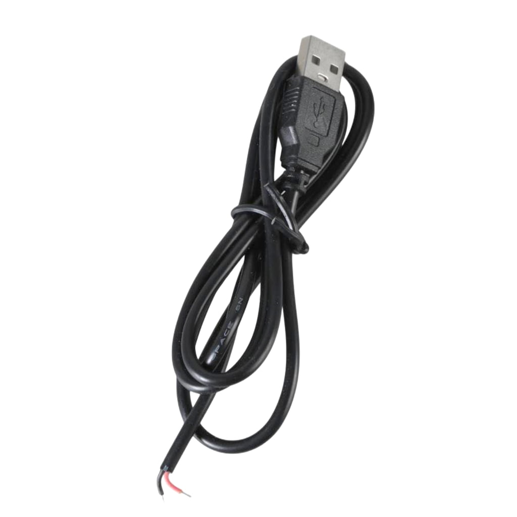 USB Male to 2Pin Pigtail Cable Power Cord 22AWG for DIY Repair Open End ...
