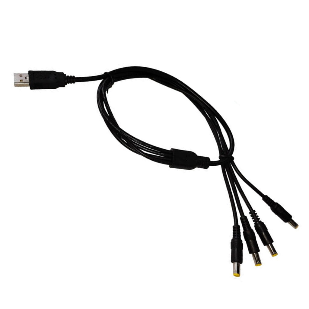 USB Male to 5.5x2.5mm 2/3/4/5 in 1 Power Plug Charging Cable Connector ...