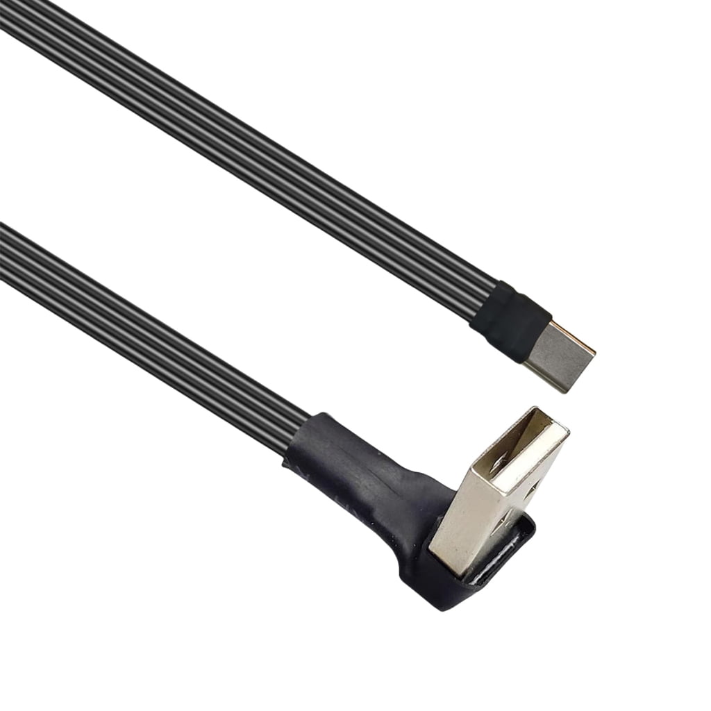 USB Male to Type C Extension Data Charging Cable Right Angled Type C ...