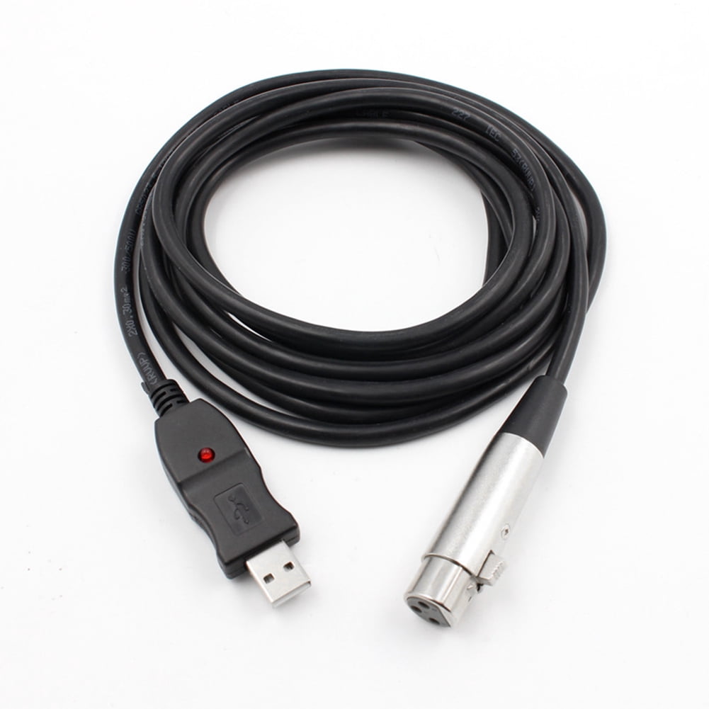 USB Male to XLR Female Microphone USB MIC Link Cable New - Walmart.com