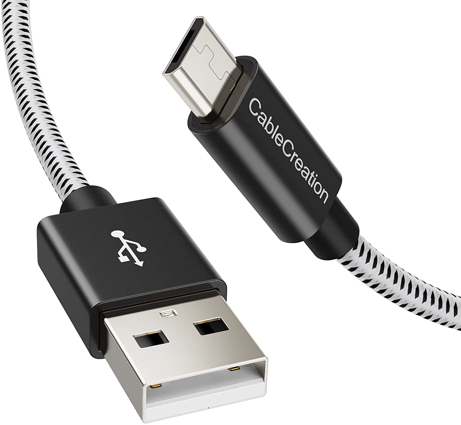 USB to Micro USB Cable 4 FT, Braided USB2.0 Micro-B USB Charging Data ...