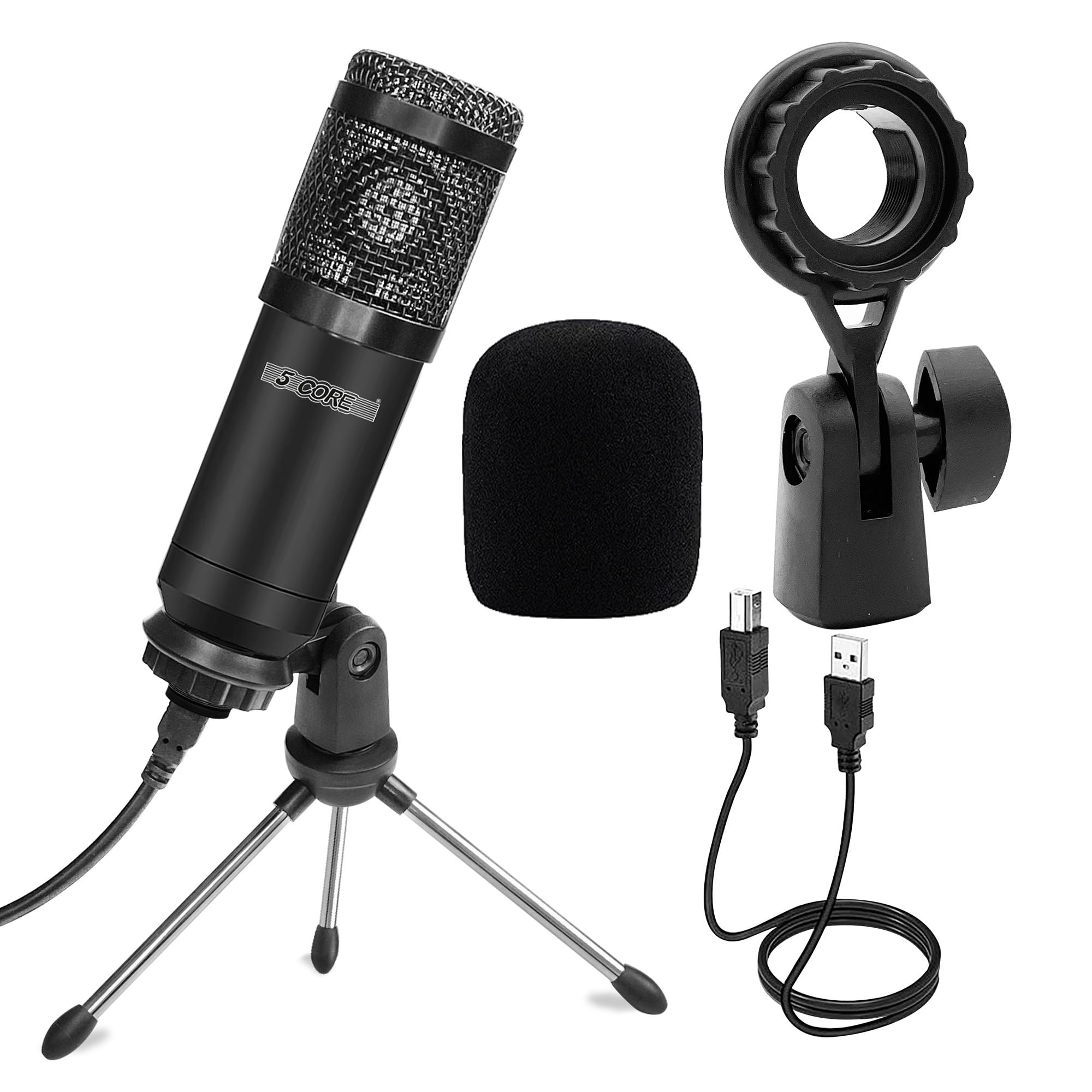 USB Microphone Condenser Mic for Computer Gaming Podcast Tripod Stand ...
