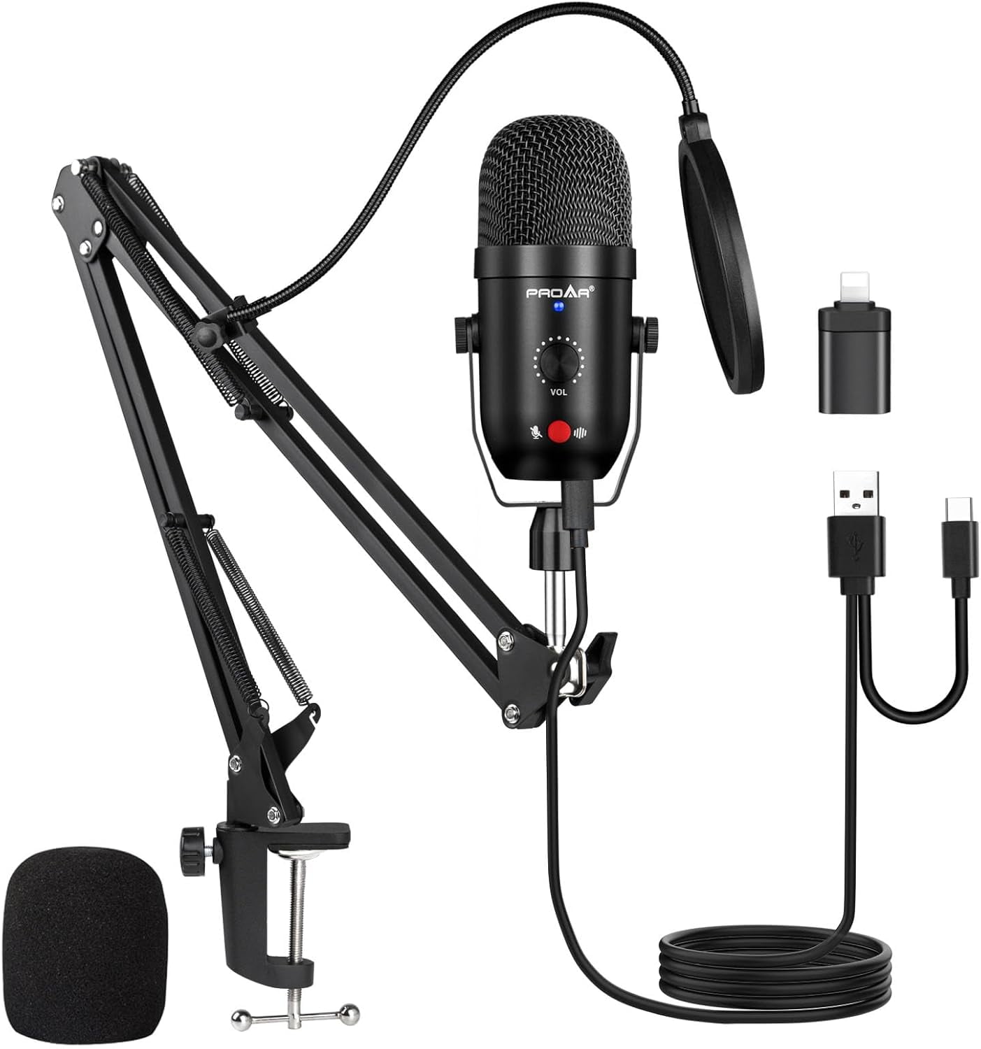 USB Microphone for PC Computer PS4 Cardioid Condenser ASMR Microphone ...