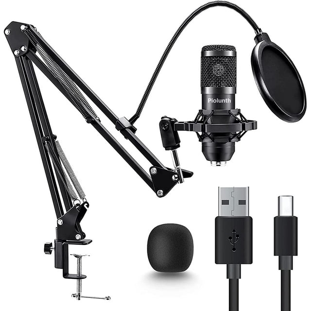 USB Microphone, Plug & Play 192kHz/24bit Cardioid Condenser Studio Mic ...