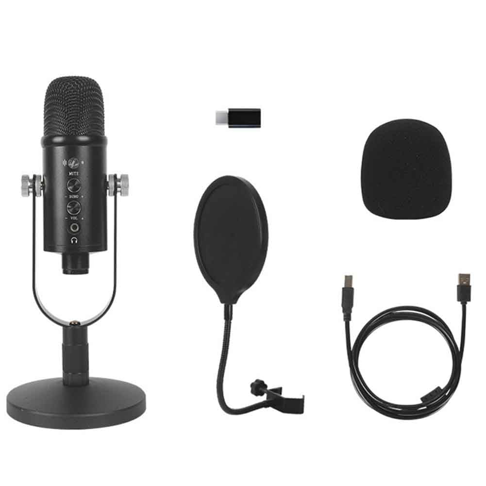 USB Microphone Professional Plug Play Studio Microphone with Stand for Gaming Online Chatting ...