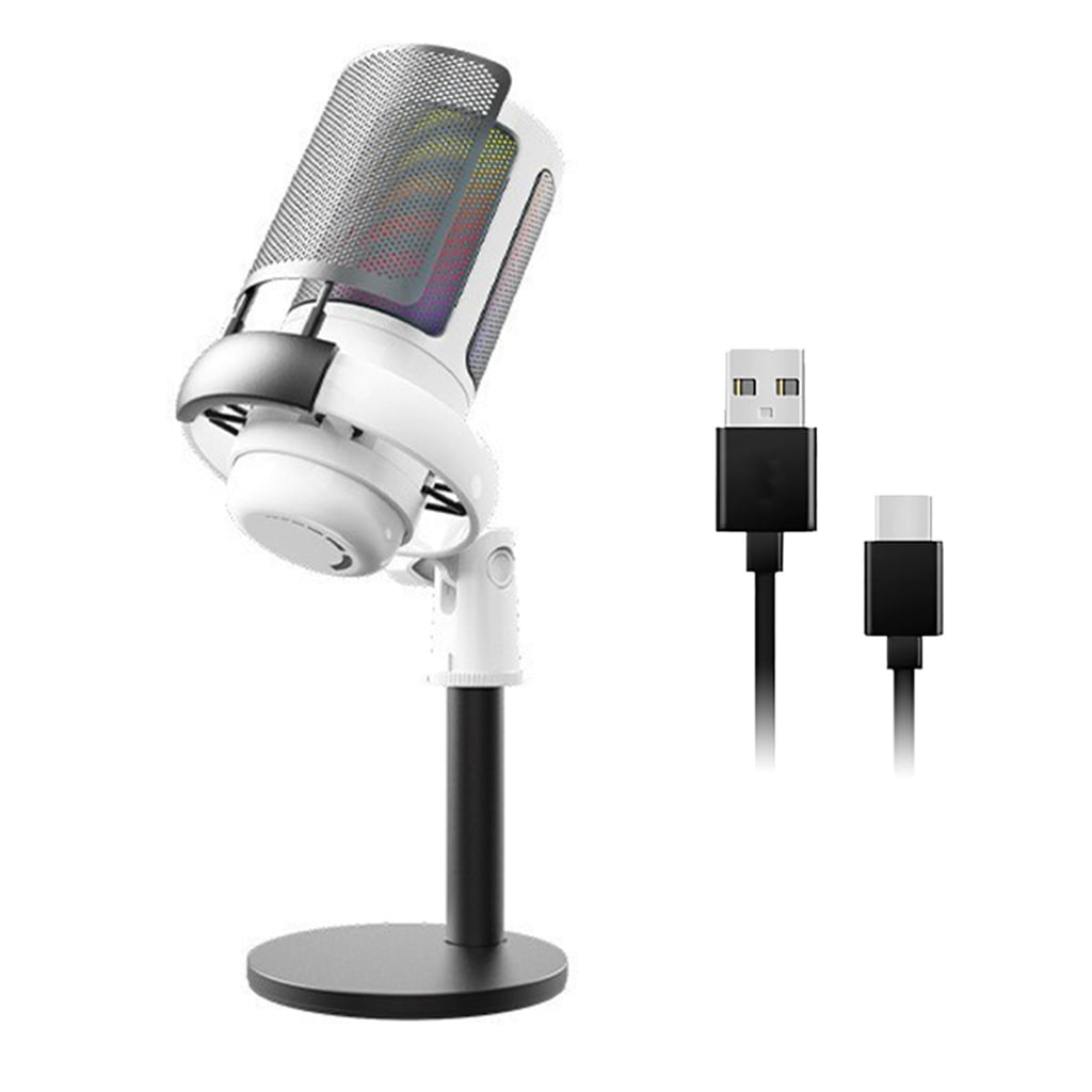 USB Microphone for PC Gaming with Color Lighting Condenser with Mic ...