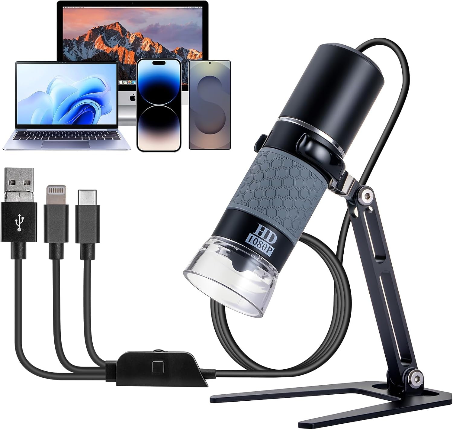 USB Microscope Compatible with iPhone Android Phone Tablet and Windows ...