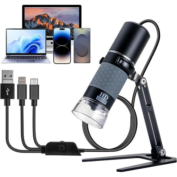 USB Microscope Compatible with iPhone Android Phone Tablet and Windows ...