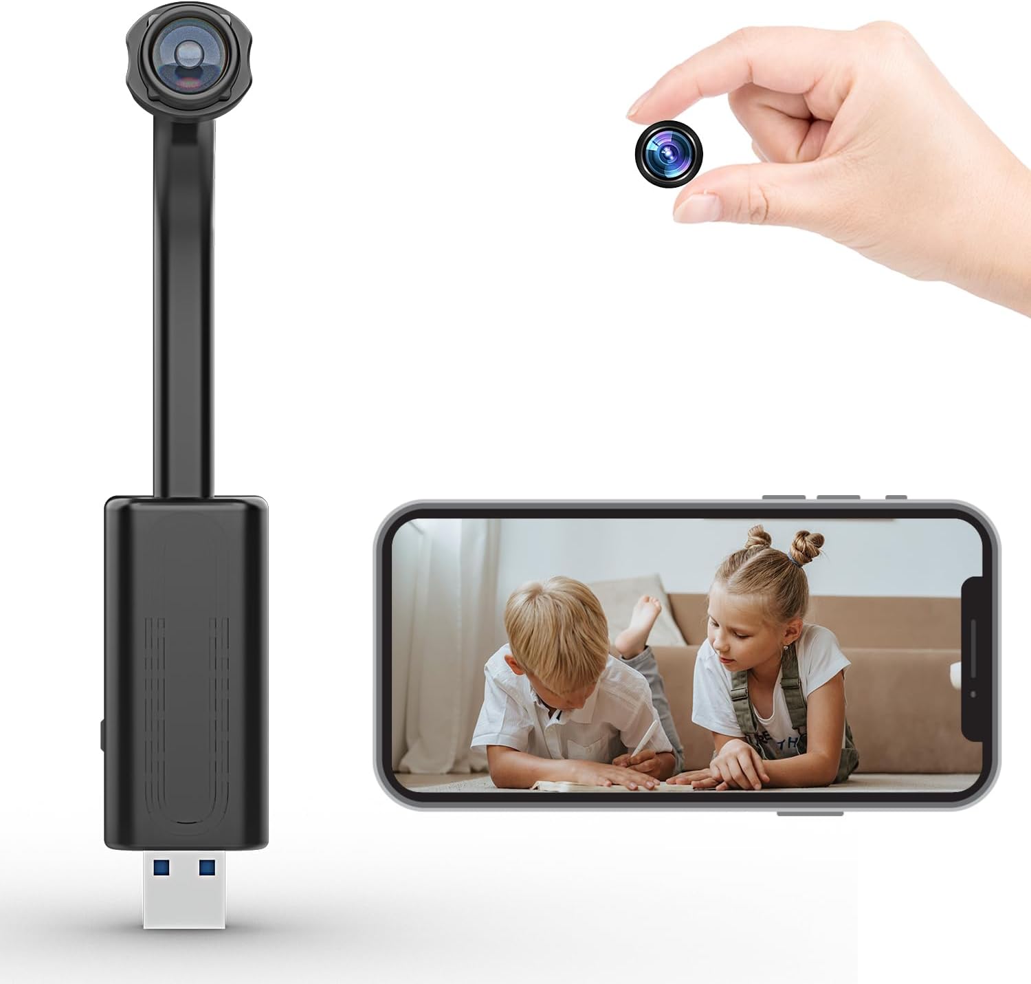 USB Mini Camera Home Security Room Camera WiFi Nanny Cam 1080P Spy ...