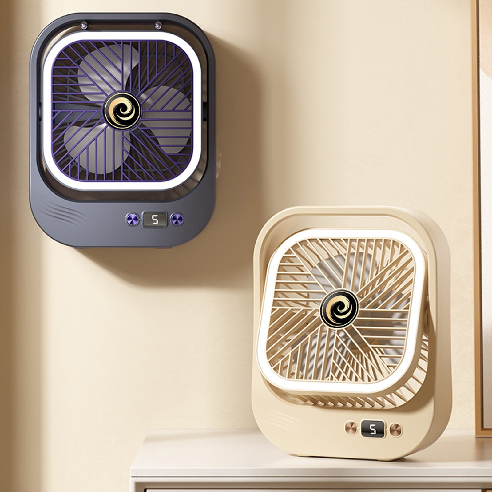 USB Mini Desk Fan, Quiet Circulating Air Blade, Portable Office Charger ...