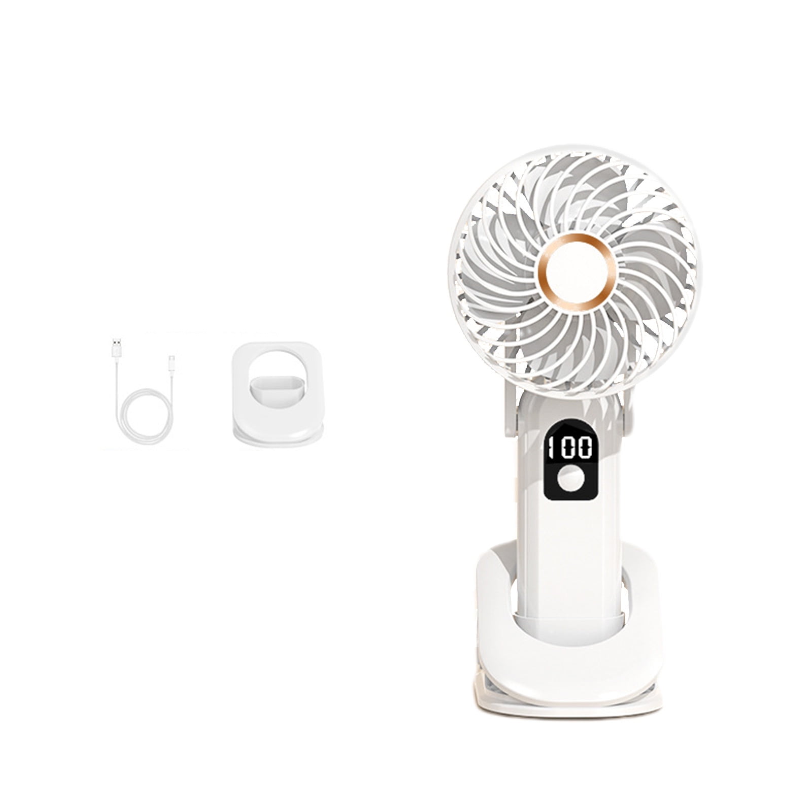 USB Mini Fan with 5-Speed Adjustable Wind, Rechargeable Portable Fan ...