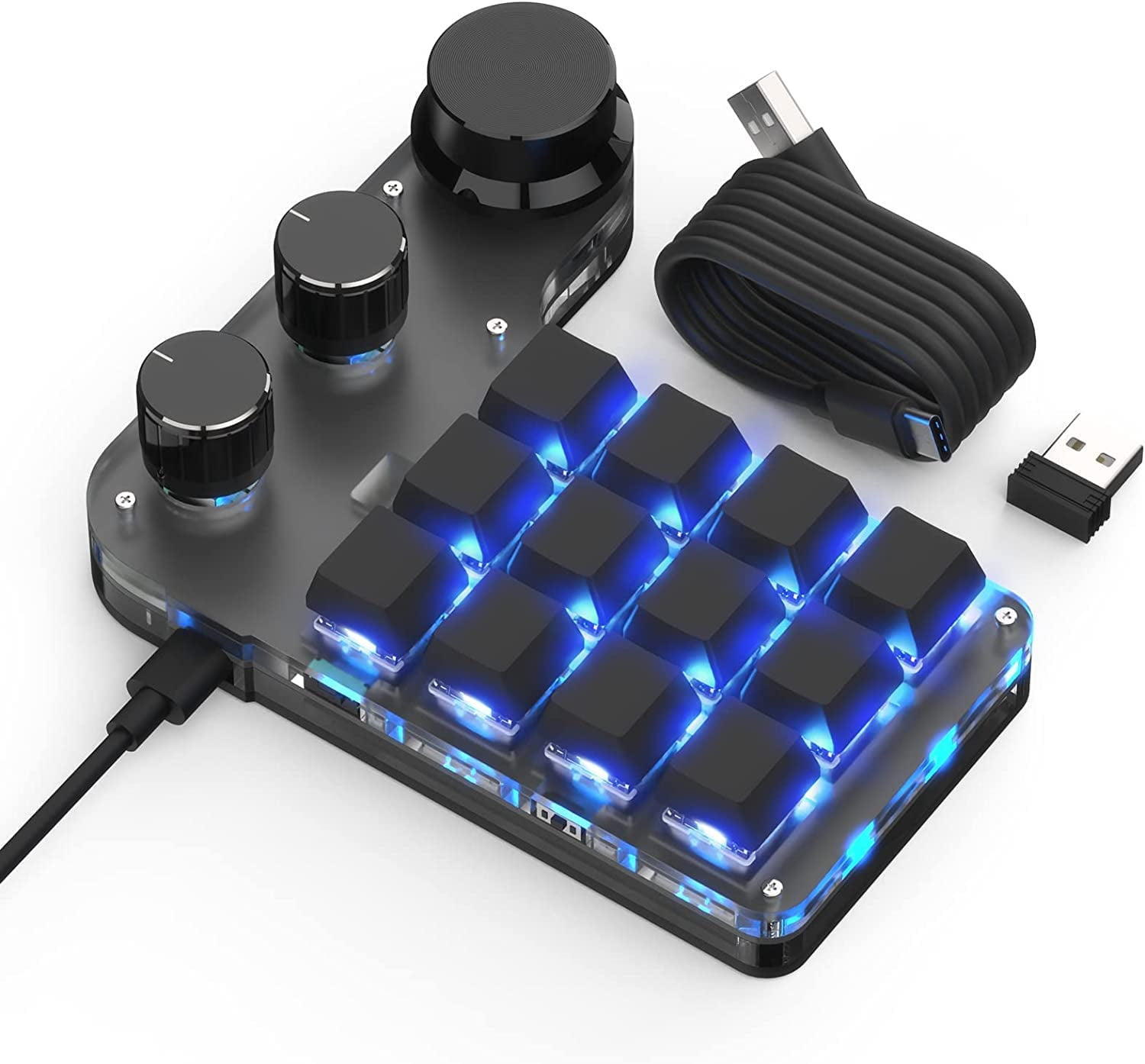 USB Mini Macro Mechanical Gaming Keyboard, Programming KeyPad with 3 ...