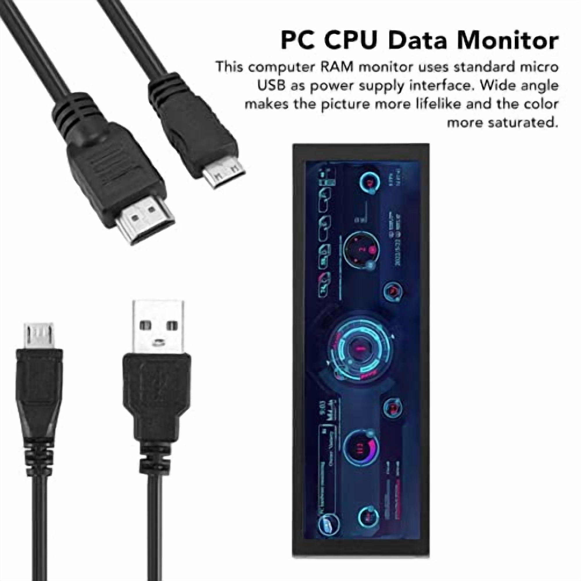 USB Mini Screen PC CPU HDD Data Monitor, 7.9 Inch CPU Hardware ...
