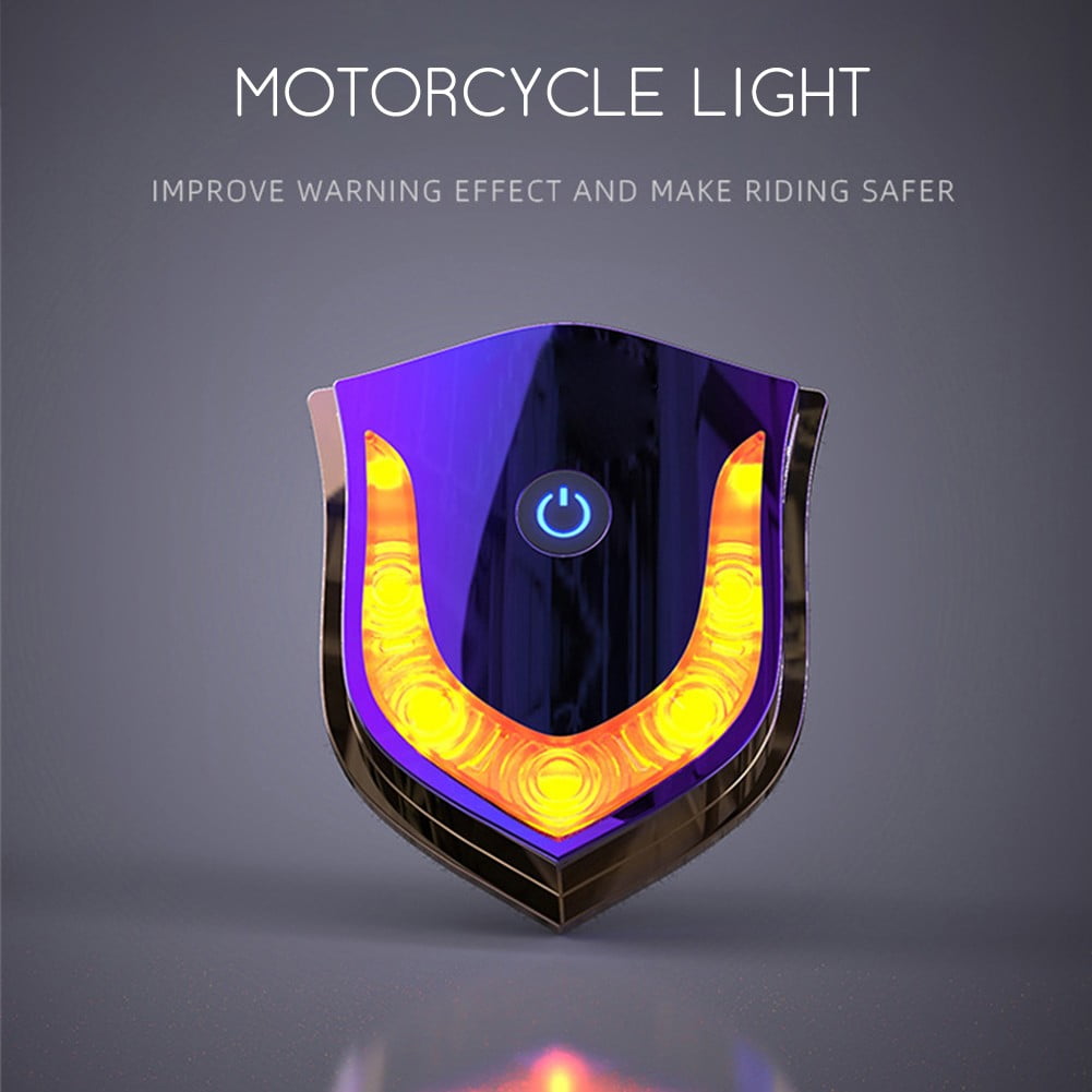 USB Motorcycle Helmet LED Light Wireless Riding Safety Lamp Lights ...