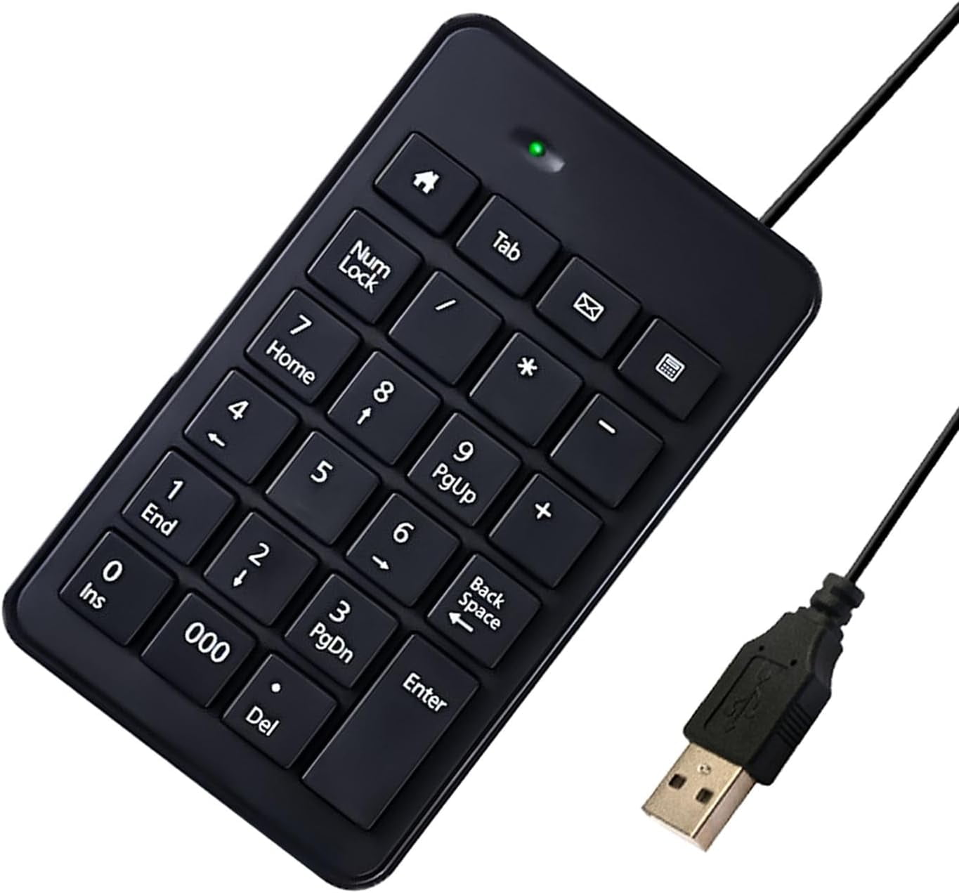 USB Numeric Keypad, Portable Mini Wired Numpad, 23 Keys Accounting Number Keyboard Extension ...