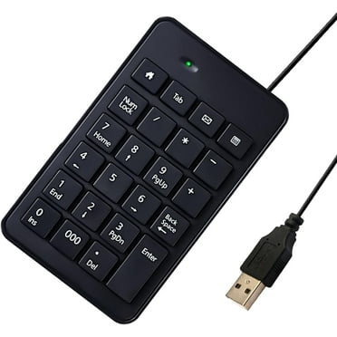 Wired Number Pad 18 Keys Ergonomic USB Plug and Play Quiet Typing Mini ...
