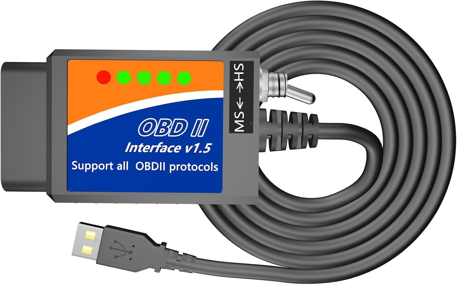 USB OBD2 ELM327 Scanner Reader USB to OBD2 Cable ELM327 Scanner Adapter ...