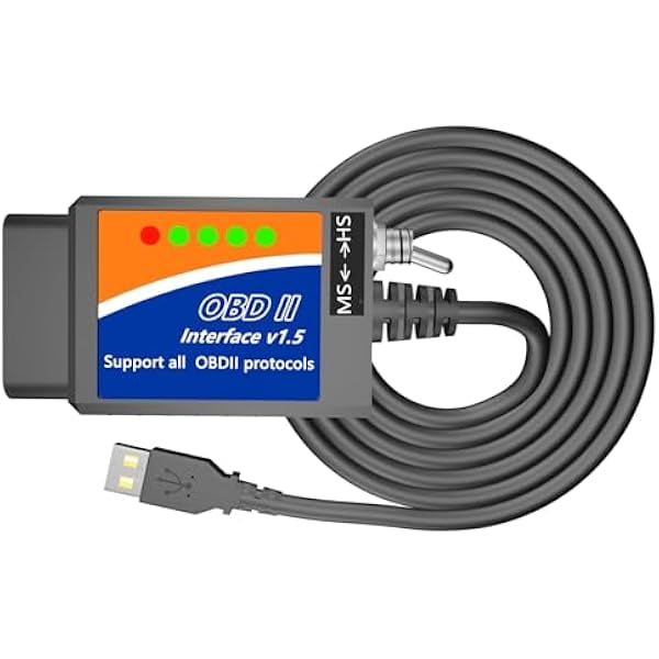 USB OBD2 ELM327 Scanner Reader USB to OBD2 Cable ELMconfig FoCCCus ...