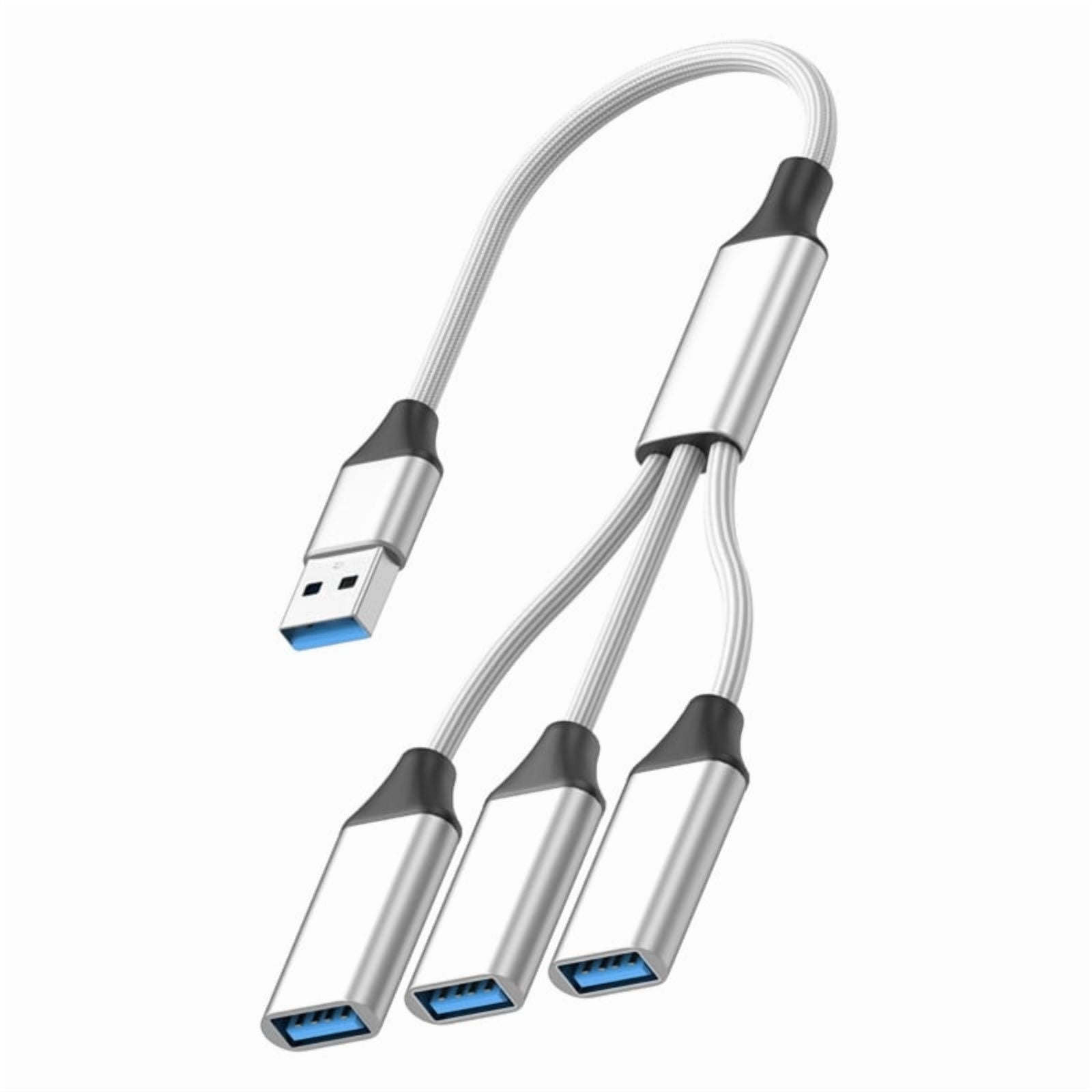 USB OTG Cable with 3 USB Port Expand Connectivitys Braided Cord Easy ...
