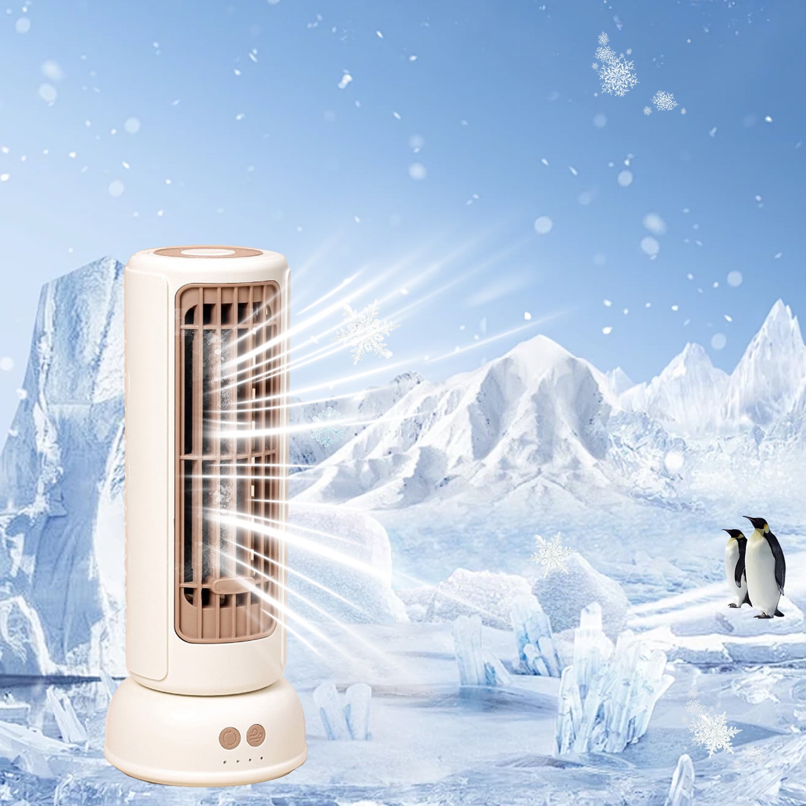 USB Oscillating Tower Fan, 3-Speed Rechargeable Desk Fan with Night ...