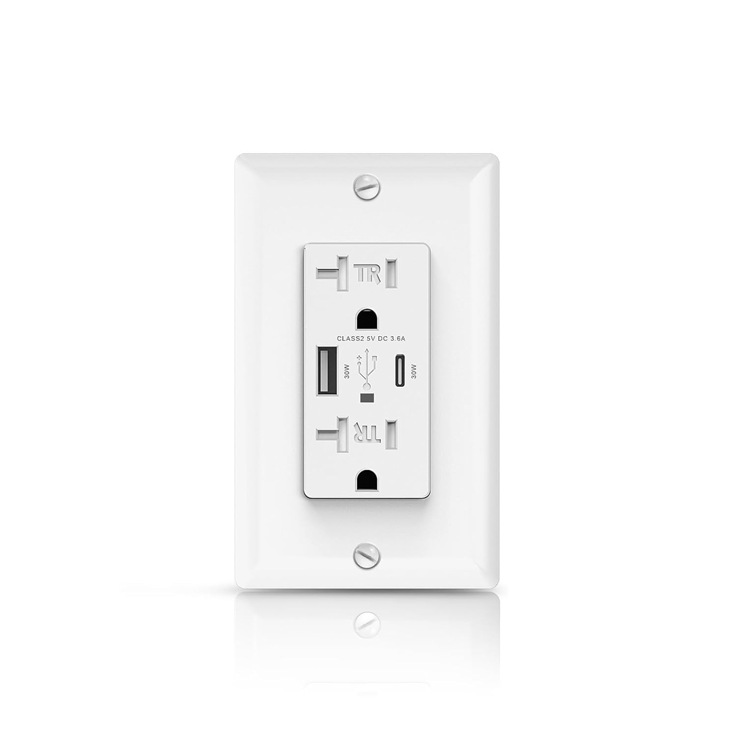 USB Outlet Receptacles, 20A Tamper Resistant Receptacle Outlet, 2 USB ...