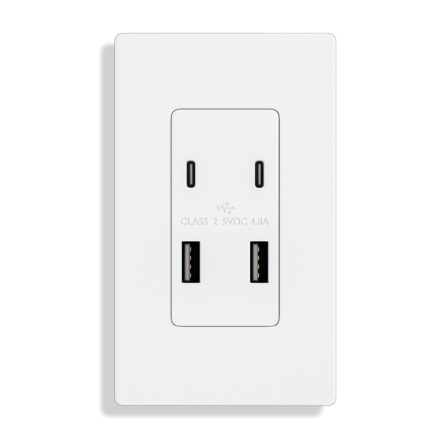USB Outlet with 4.8A/24W Type A & Type C USB Charging Ports, High ...