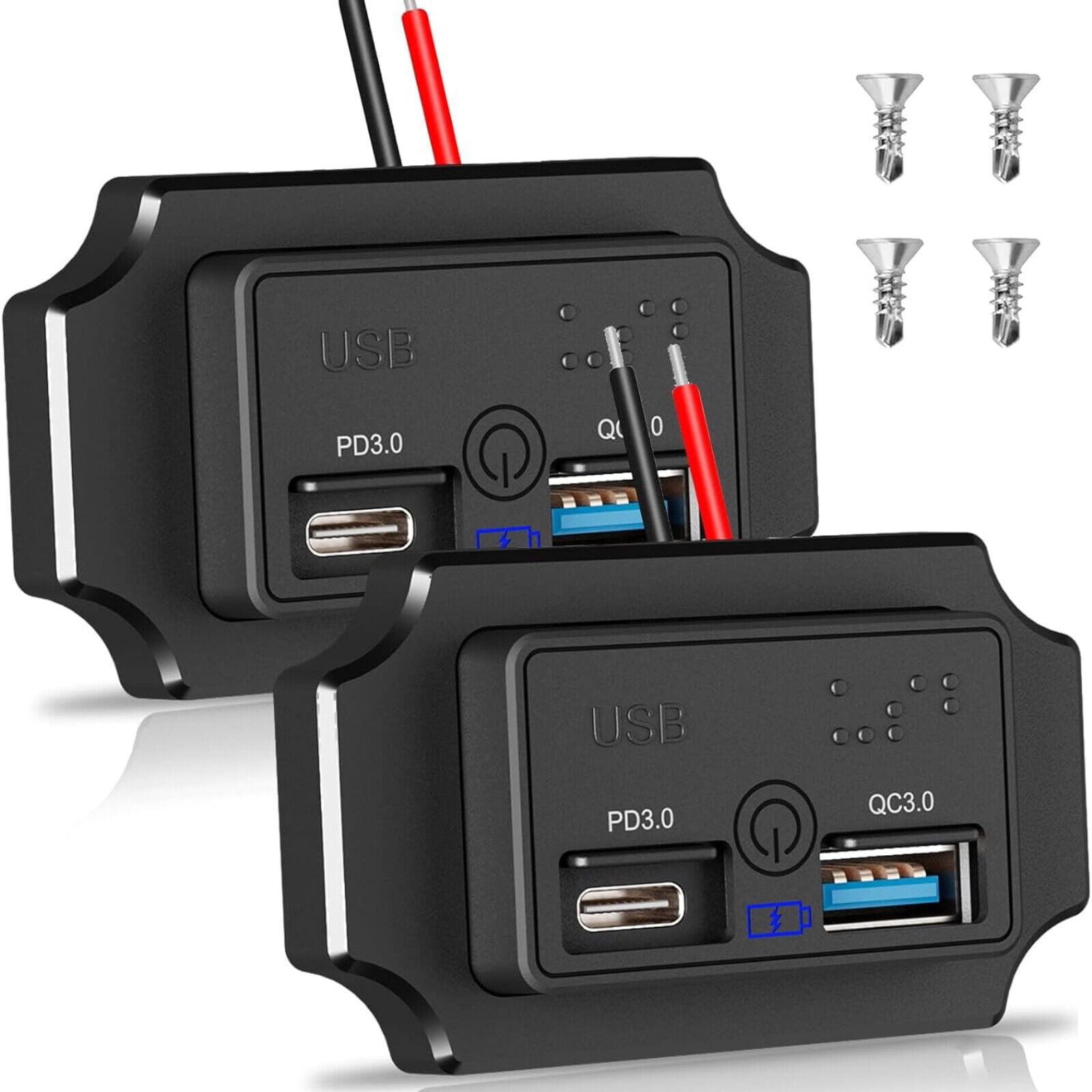 USB PD Port Car Fast Charger Socket Power Outlet Adapter Touch Switch ...