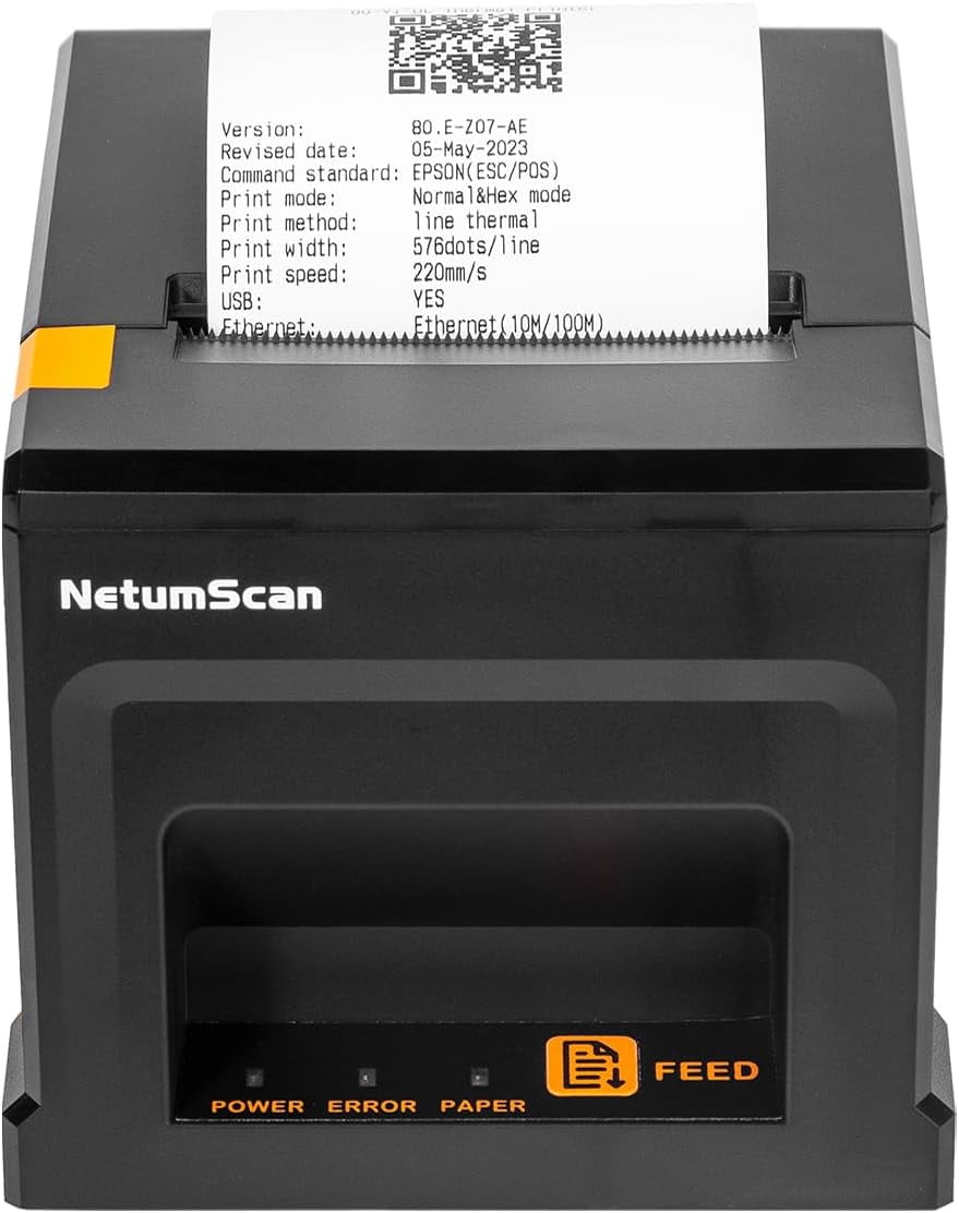 USB POS Receipt Printer, 80mm Thermal Receipt Printer with Auto Cutter ...
