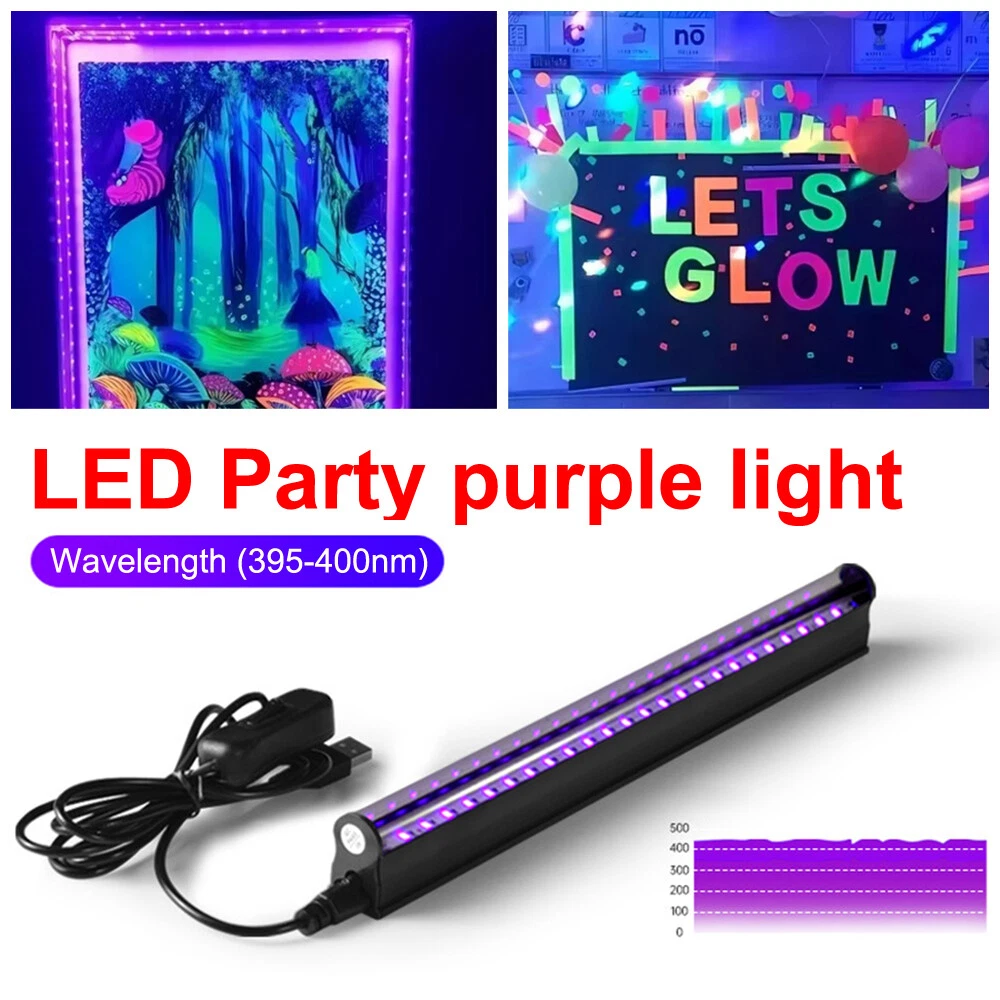 USB Plug UV Light Bar Black Light Fixtures Ultraviolet Lamp Strip DJ ...
