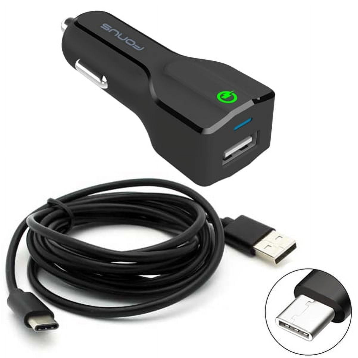 USB Port 18W Fast Car Charger for LG Velvet, Wing, K92 5G Phones - 6ft ...