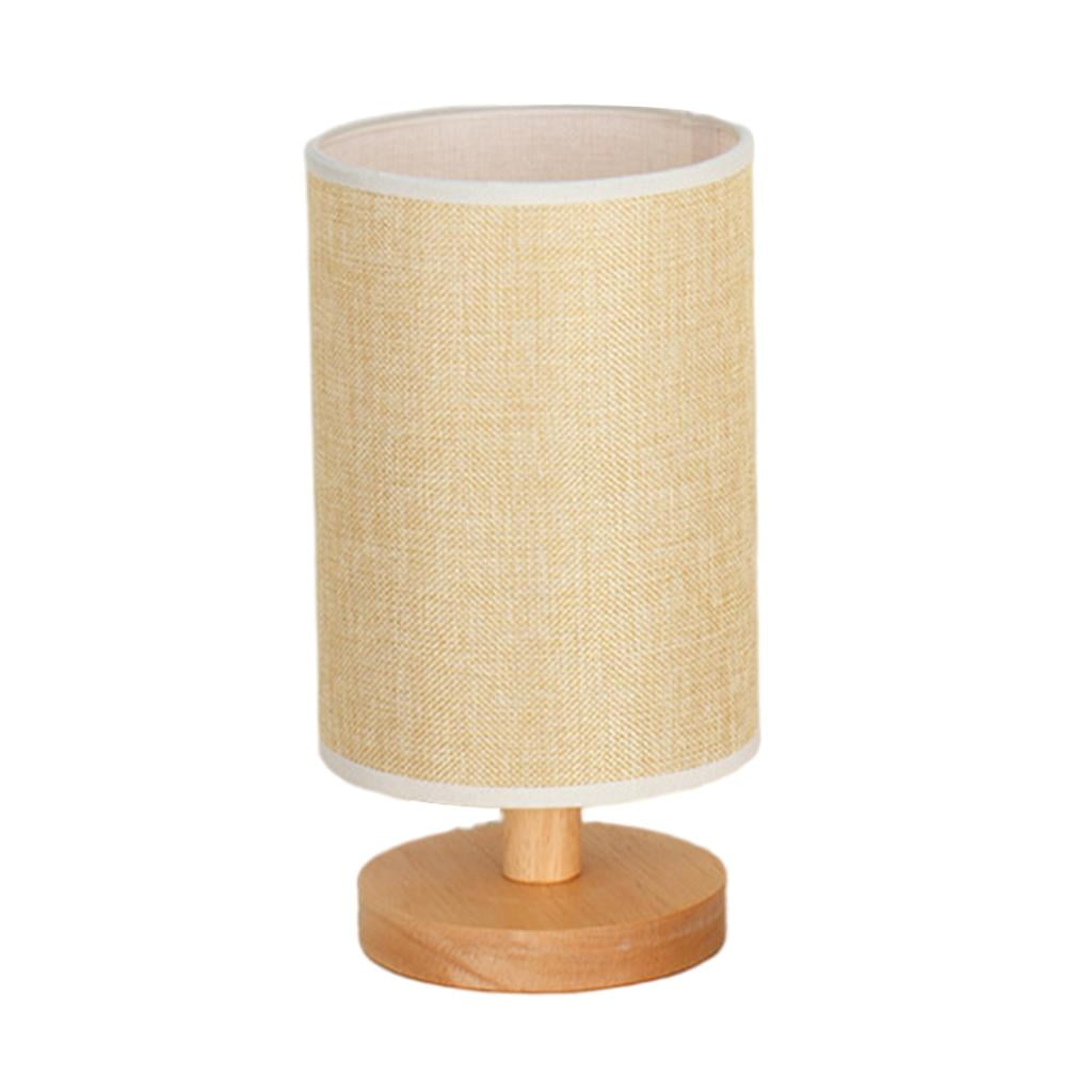 USB Port Bedside Table Lamp ,Push Button Switch ,Fabric Shade ,Wooden ...