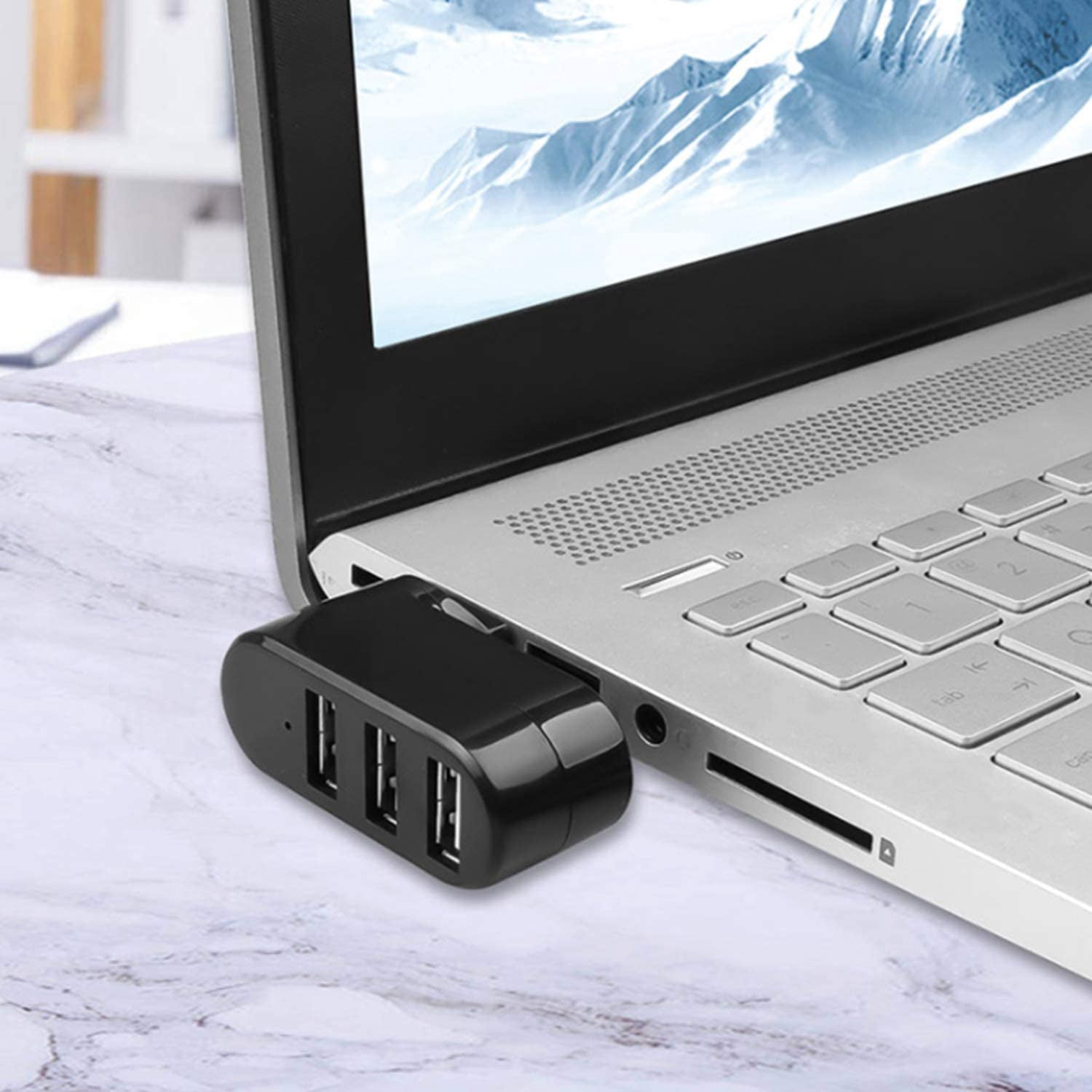USB Port Splitter, USB 3 Port Compact Portable Rotatable HUB, USB Hub ...