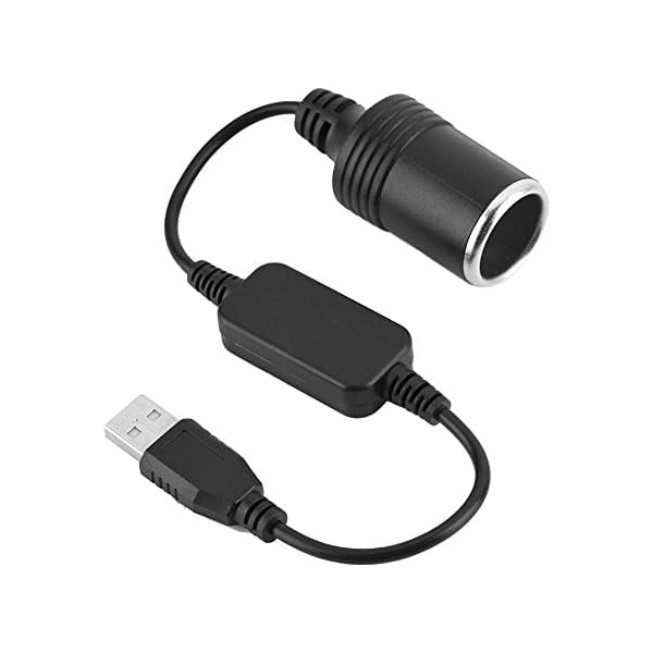 USB Port to 12V Car Cigarette Lighter Socket Female Converter Adapter Cord Fit for Driving ...