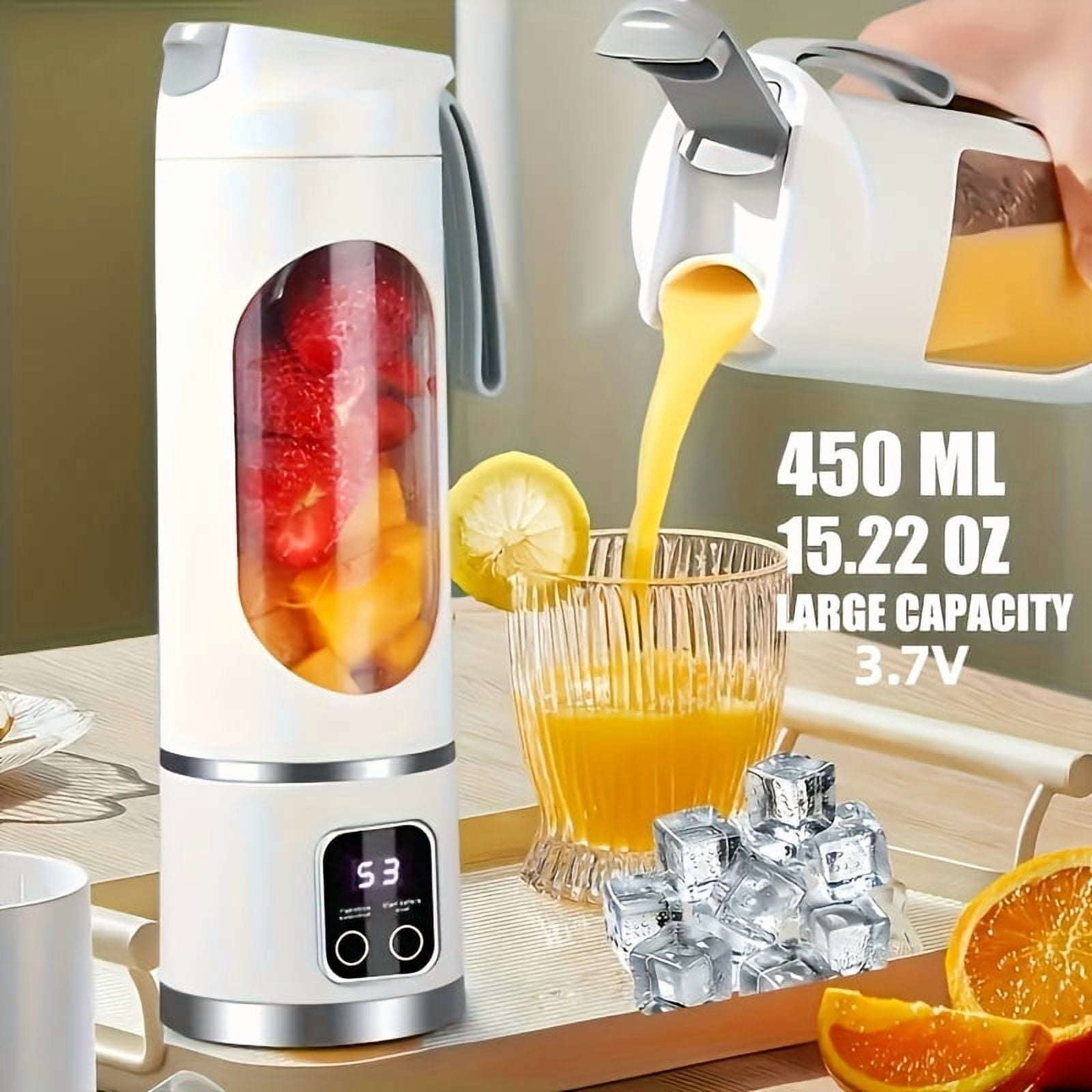 USB Portable Blender 1500Ah, 3.7V - 16.9oz Travel & Gym Smoothie Maker ...