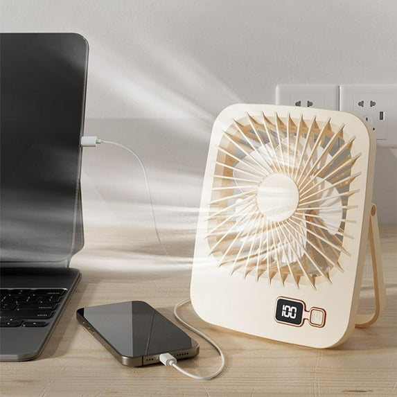 USB Portable Fan Oscillating Rechargeable Wall/Desk Fan Adjustable ...