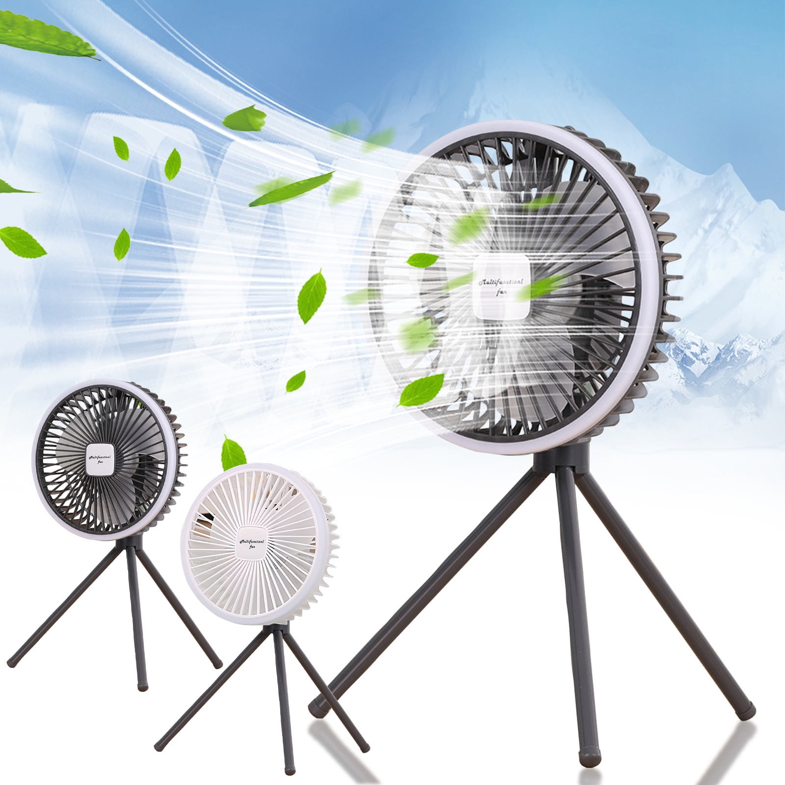 USB Portable Fan, Wall Mounted Outdoor Fan, 10-Speed Adjustable ...