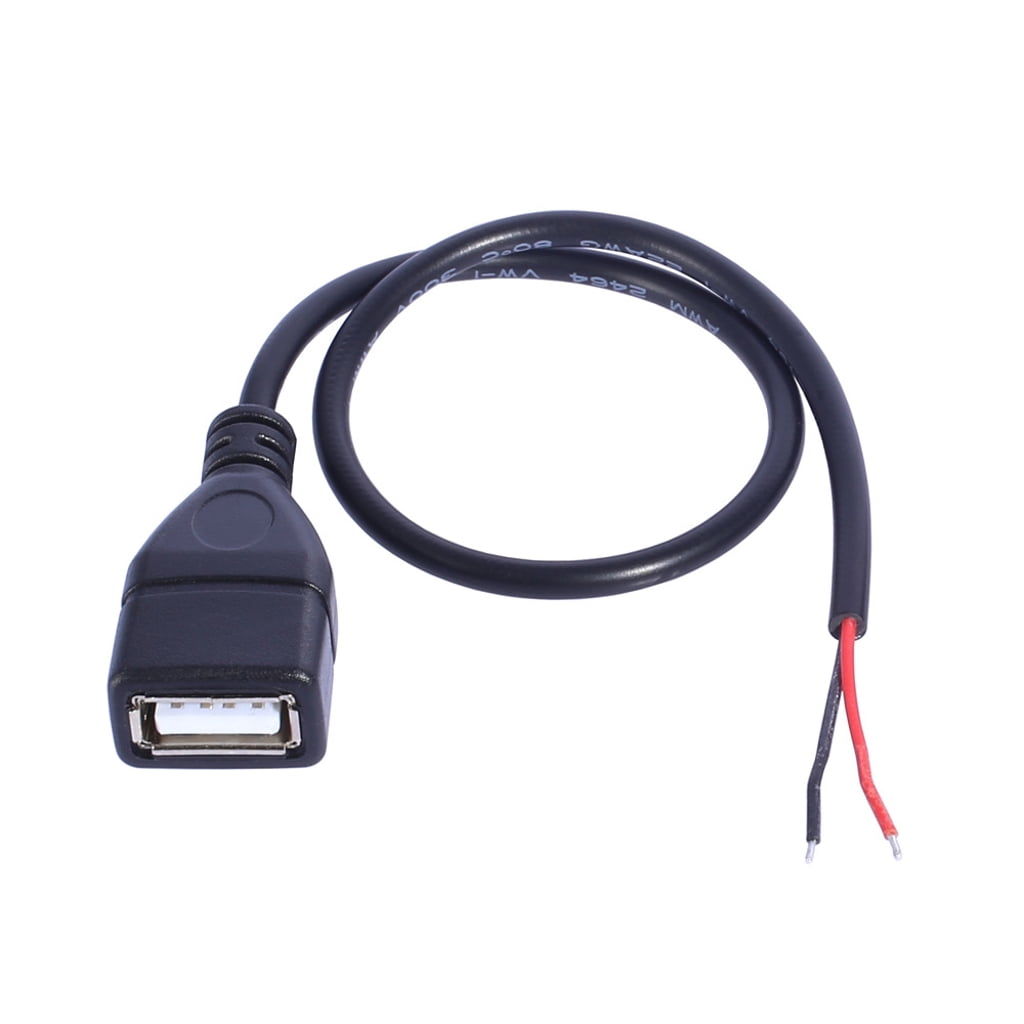 USB Power Pigtail Cable USB Male to 2 Pin Bare Wire Open End Power ...