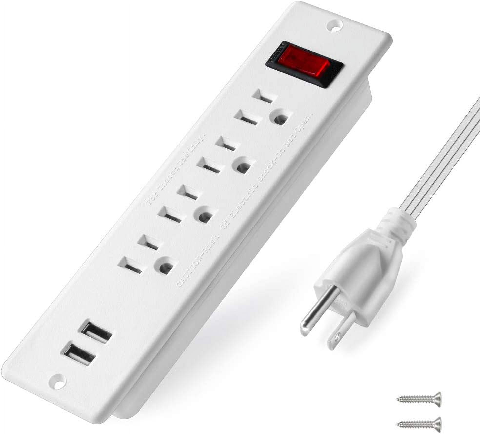 USB Power Strip Recessed Power Socket Mountable Outlet Extender ...