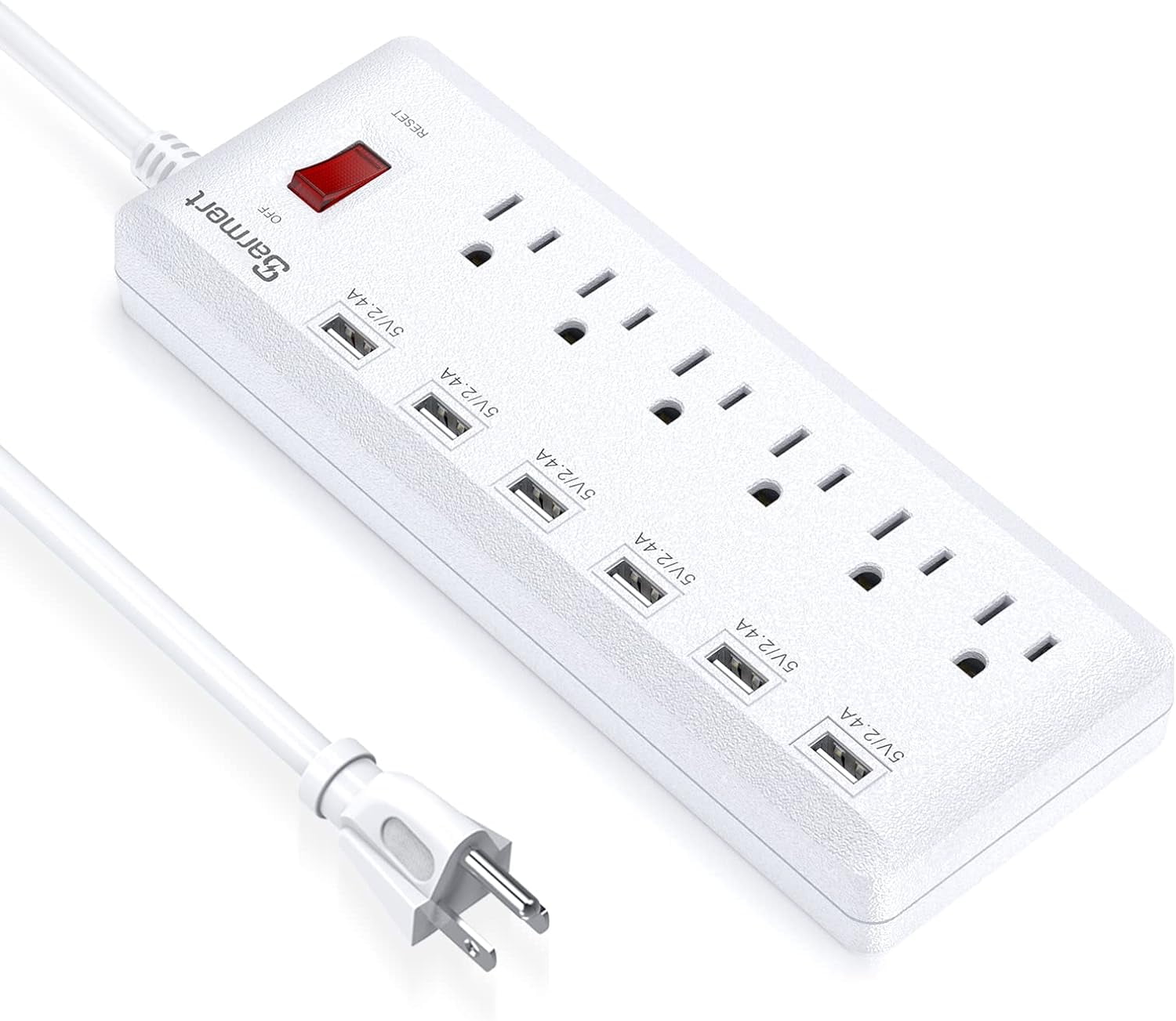 USB Power Strip, Surge Protector with 6 Outlets & 6 USB Charging Ports ...
