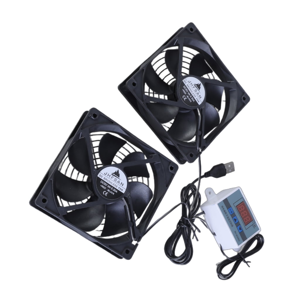 USB Powered 120mm Quiet Cooling Fans with Adjustable Thermostat Control ...