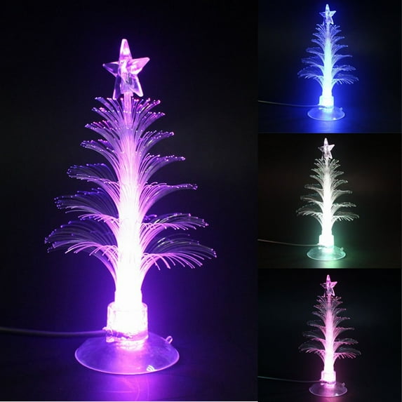 USB Powered 7 Colors Changing Fiber Optic Christmas Tree Xmas LED Light ...